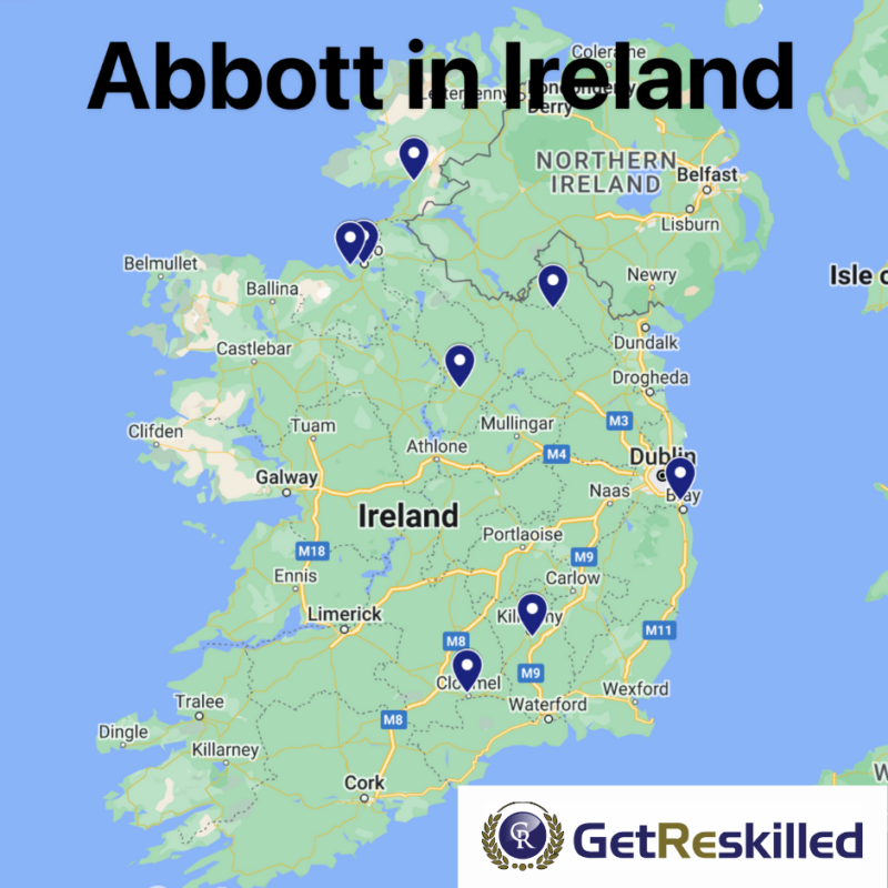 Abbott in Cavan, Donegal, Dublin, Kilkenny, Sligo, Tipperary in Ireland